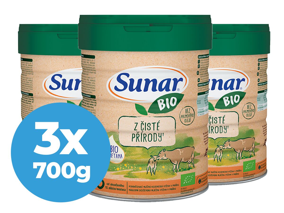 Sunar BIO 3 batolecí mléko 3x700 g