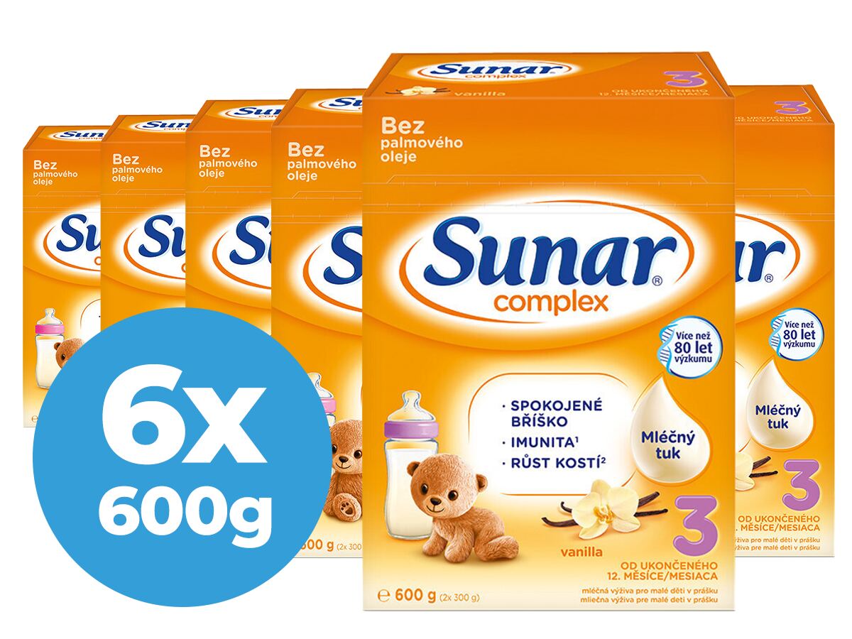Sunar Complex 3 Vanilka batolecí mléko 6x600 g