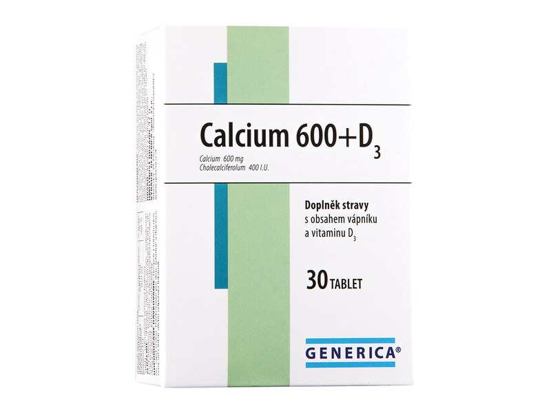 Calcium 600+D3 Generica 30 tablet | Magistra.cz